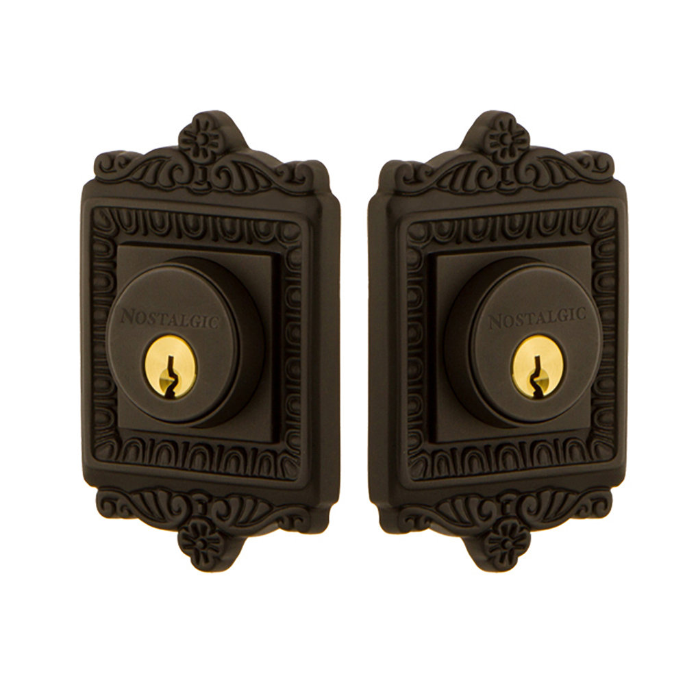 Nostalgic Warehouse Egg & Dart Plate Double Cylinder Deadbolt | Wayfair