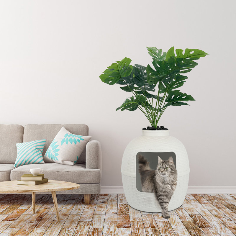 Tucker Murphy Pet™ Damase Hidden Cat Litter Box Enclosure with ...