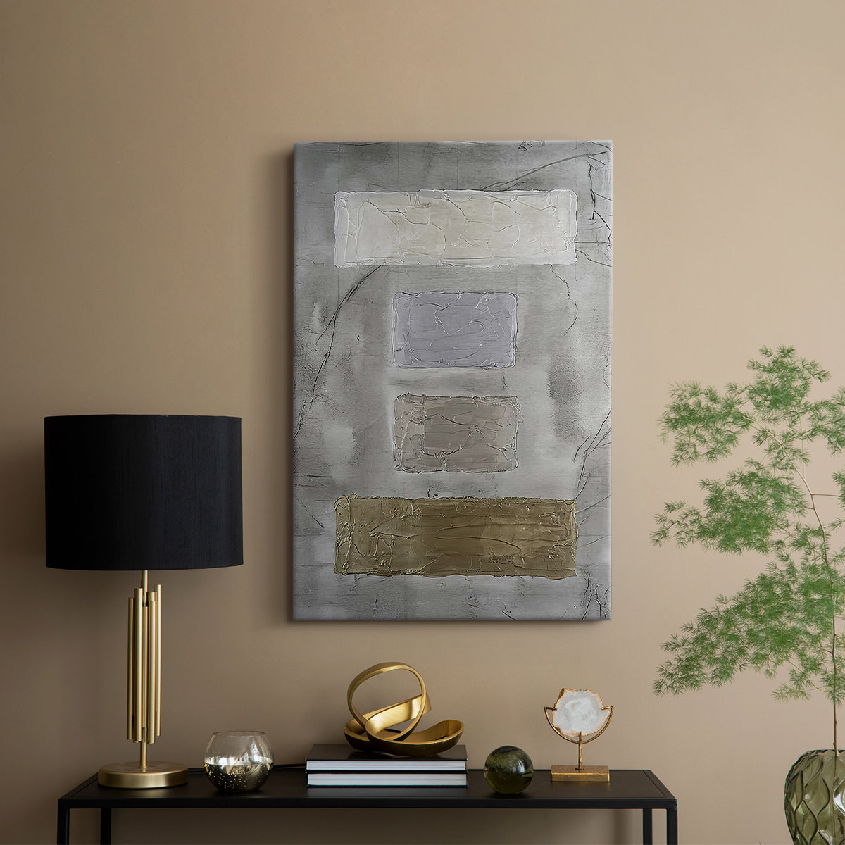George Oliver Metallic Monoliths III -Custom Wrapped Gallery Cavas | Wayfair