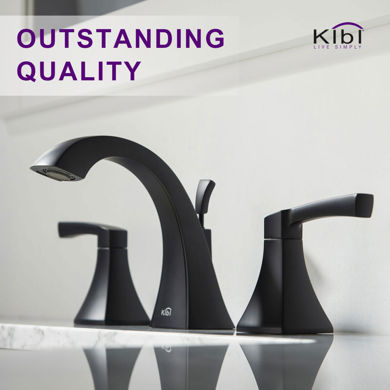 KIBI USA Pyramid Widespread 2-handle Bathroom Faucet with Drain ...