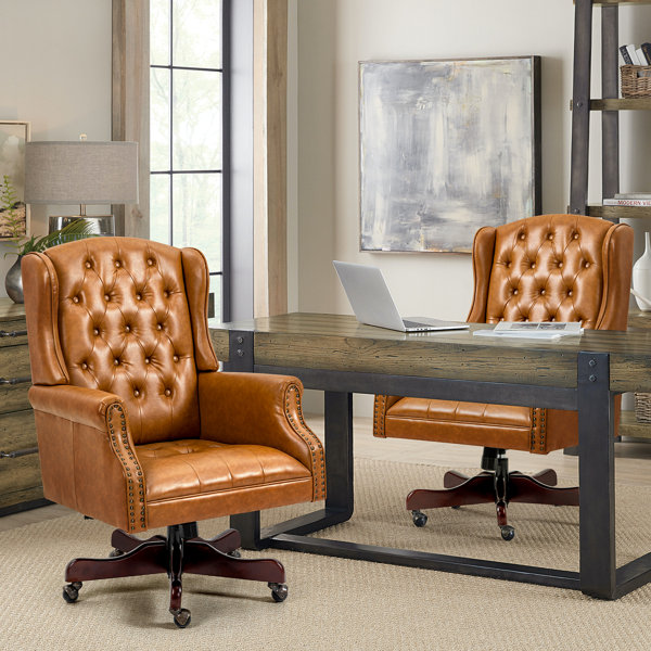 Canora Grey Sharann Faux Leather Executive Chair | Wayfair