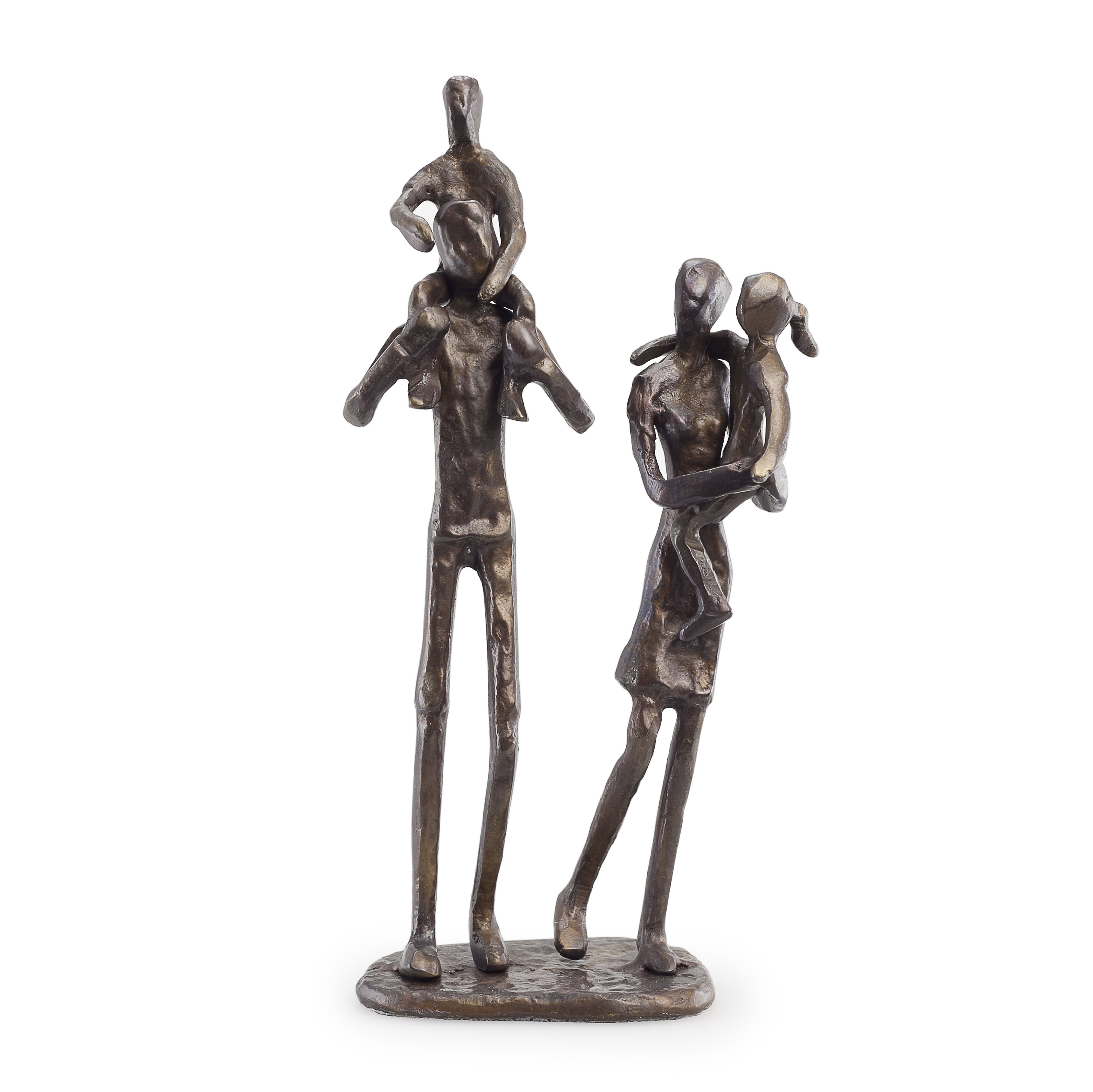 Red Barrel Studio® Zylstran Bronze Family Sculpture Parents Carrying ...