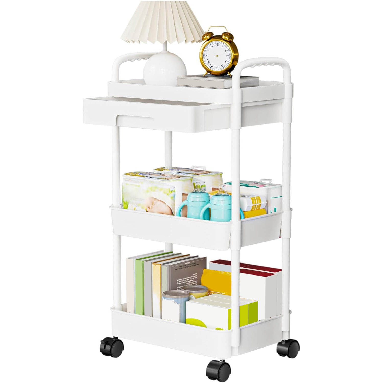 iMounTEK 3 Tier Rolling Utility Cart with Drawer | Wayfair