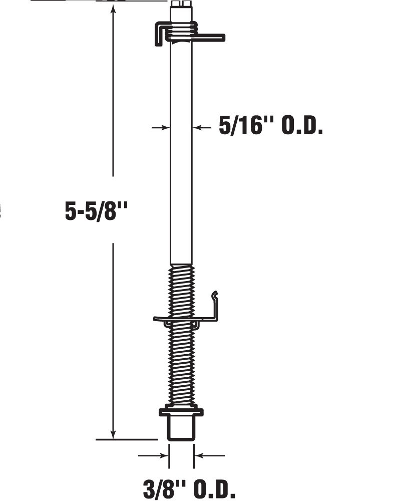 Prime-Line Bi-Fold Bottom Pivot Rod, Steel Clip, Nylon Cap, 5-5/8 in ...