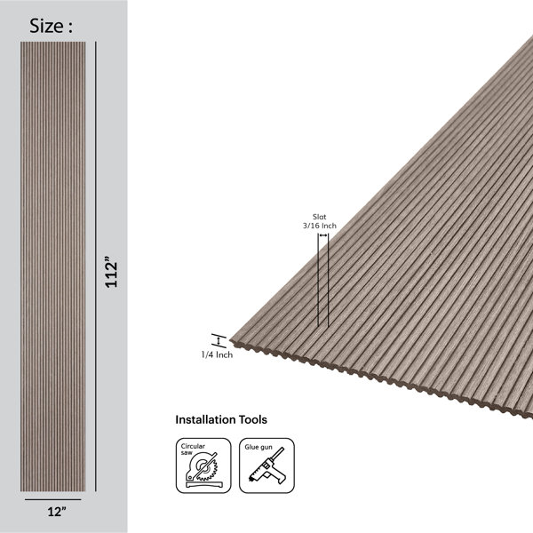 FromPlainToBeautifulInHours Rounded Mini Slats 112" L x 12" W x 0.25" D ...