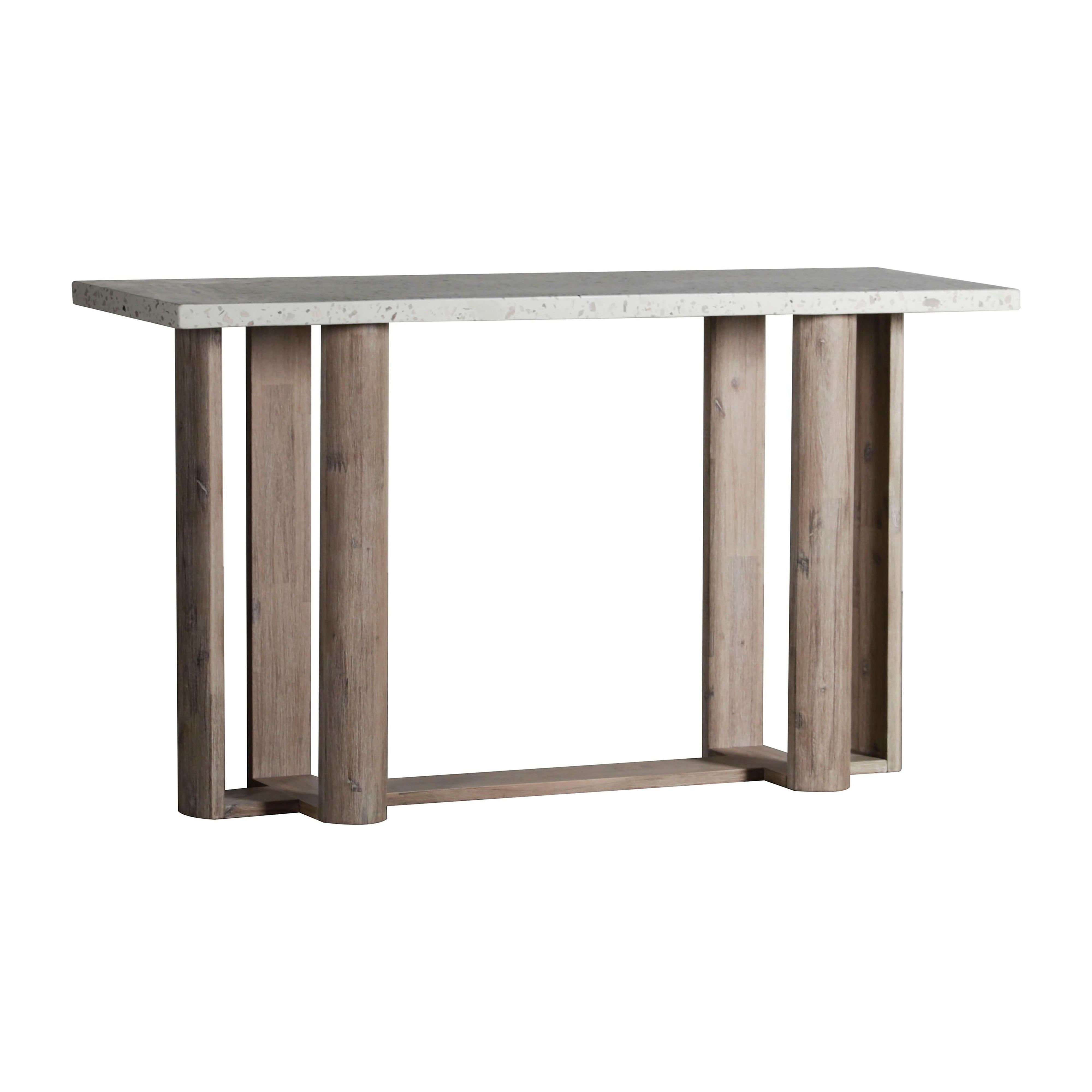 AllModern Console rectangulaire blanche / grise en tréteaux 55 po ...