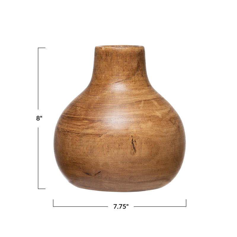 Birch Lane™ Mylo Brown 8'' Solid Wood Table Vase & Reviews | Wayfair