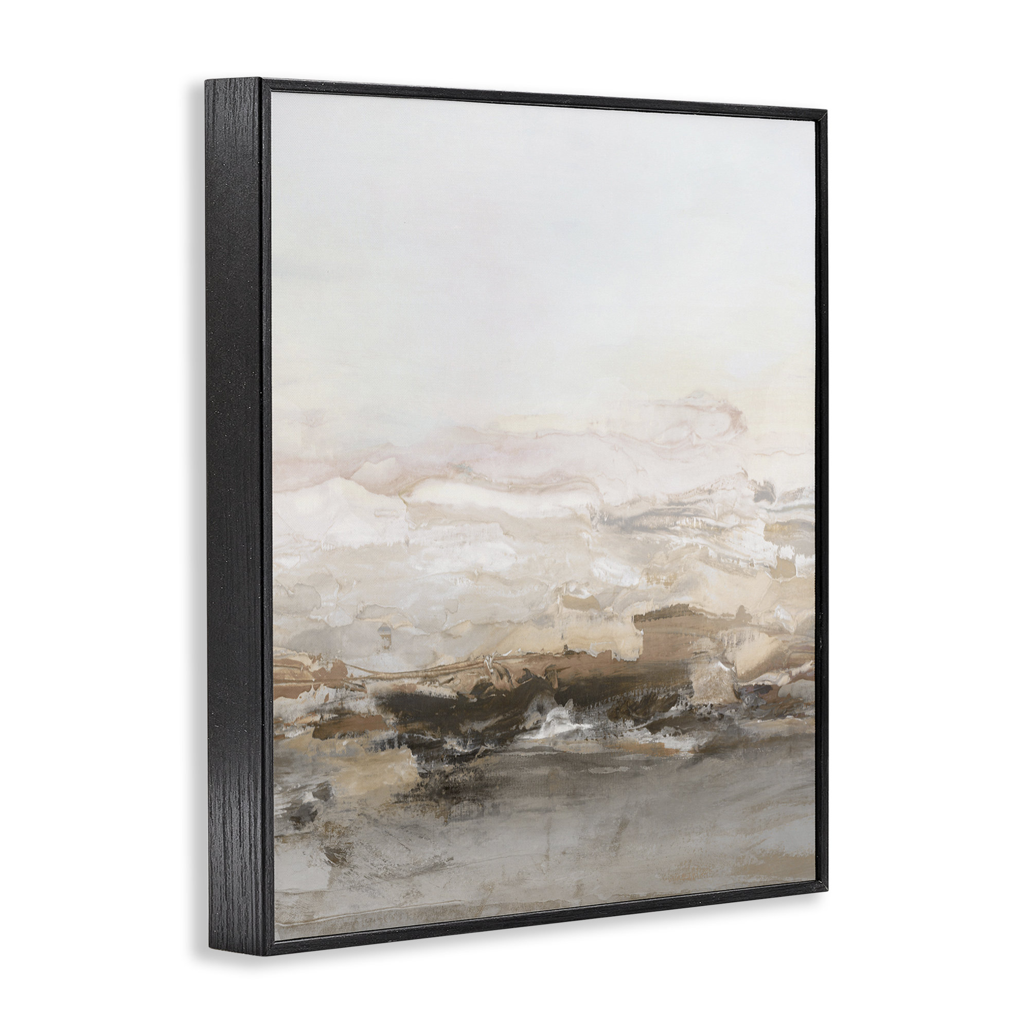 Hokku Designs Neutral Toned Abstract Horizon Framed Giclee, design by ...