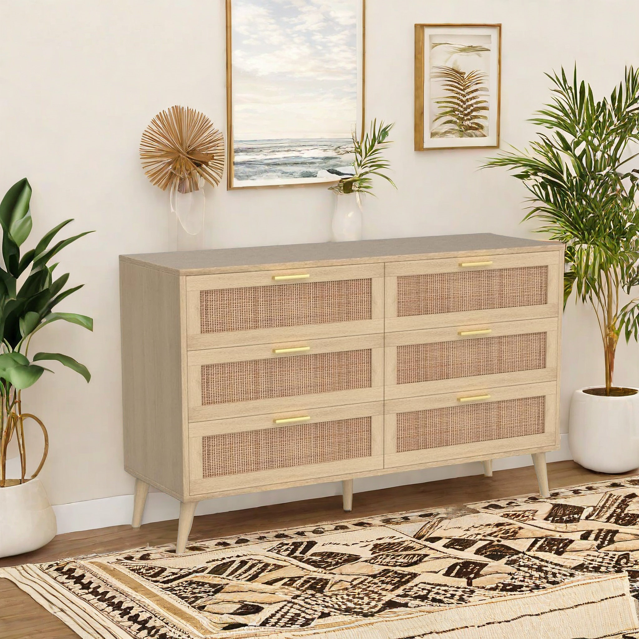 Bay Isle Home™ 6 Drawer Double Dresser, Chest Of Dressers For Bedroom ...