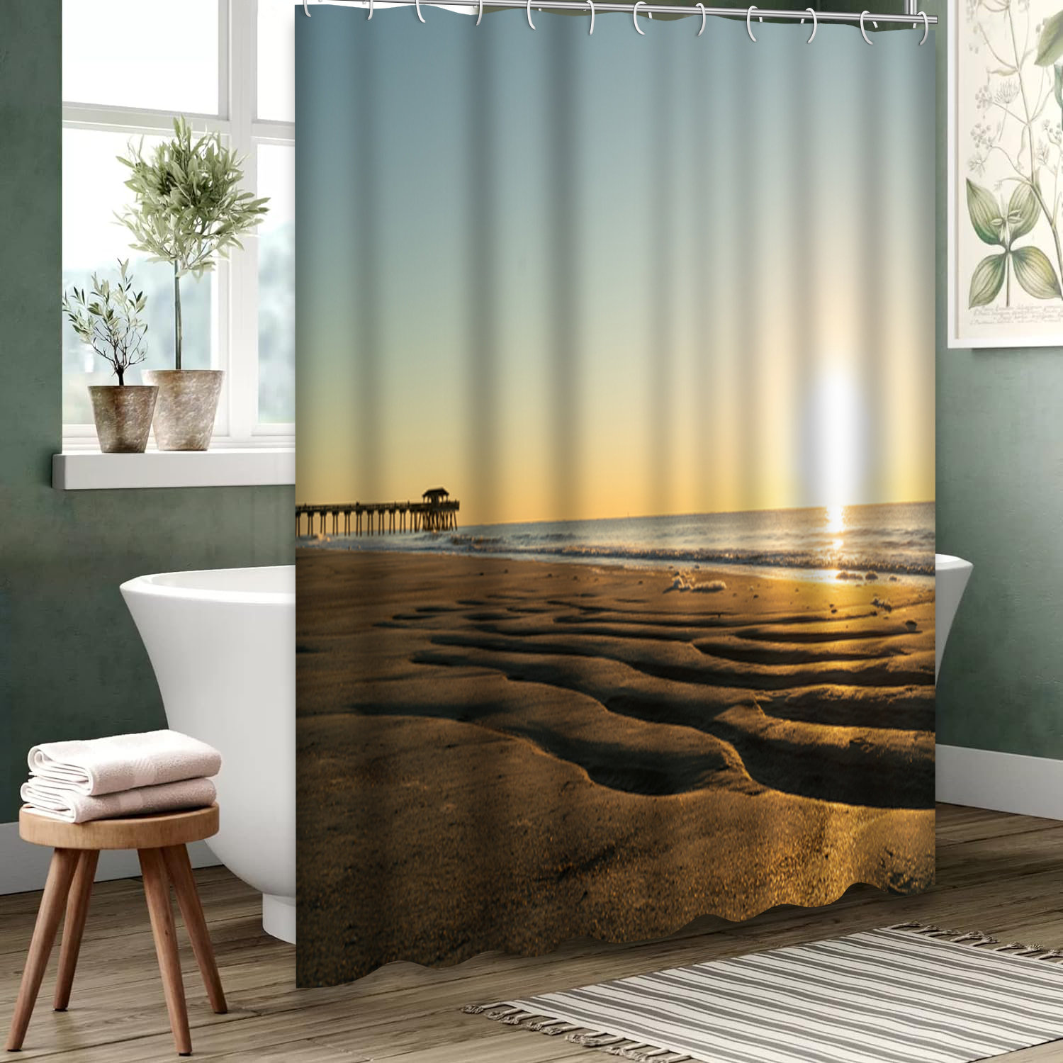 East Urban Home Islands Waterproof Shower Curtain,Island Usa Beach ...