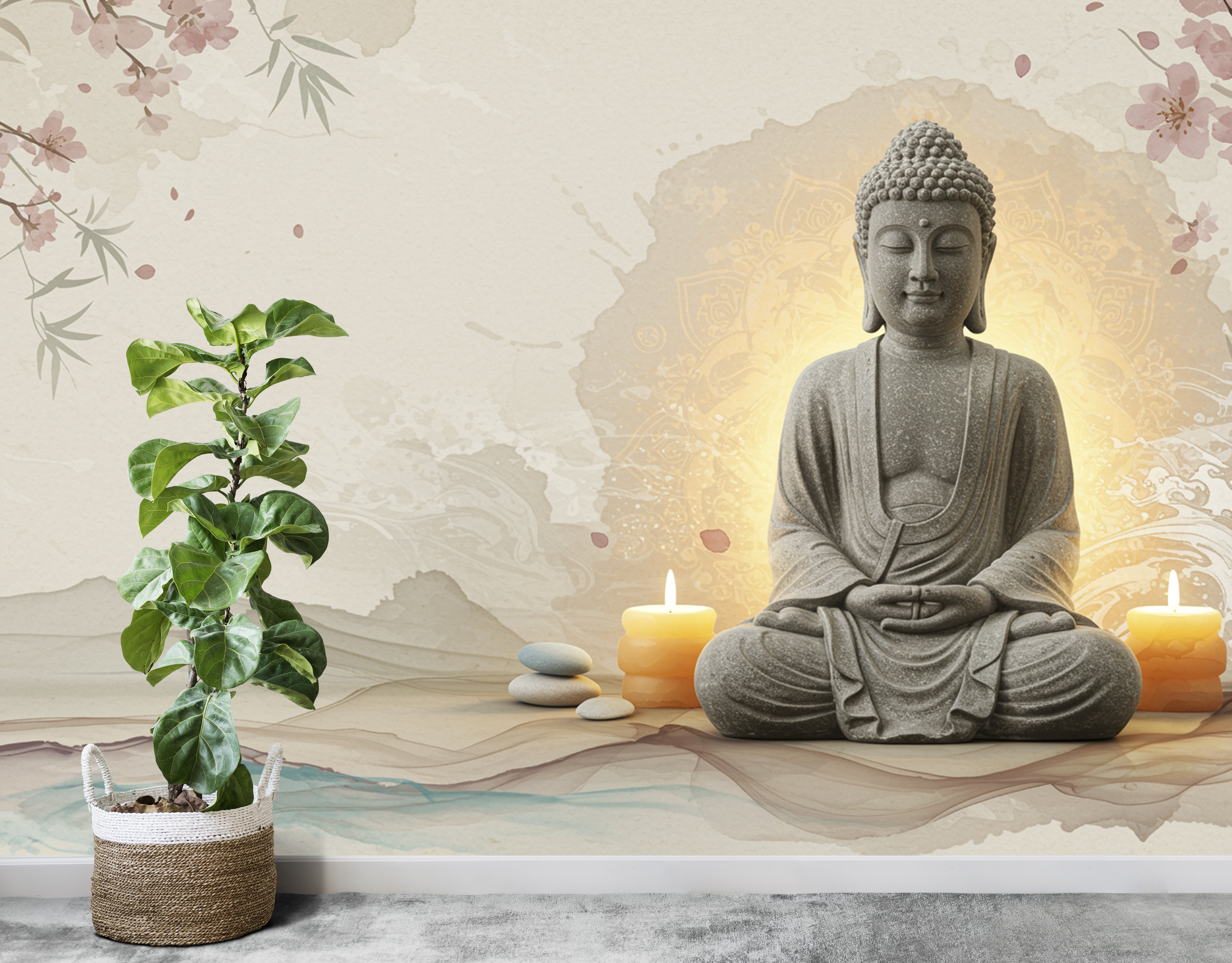 Red Barrel Studio Zen Buddha Spa Wall Mural – Minimalist Meditation ...