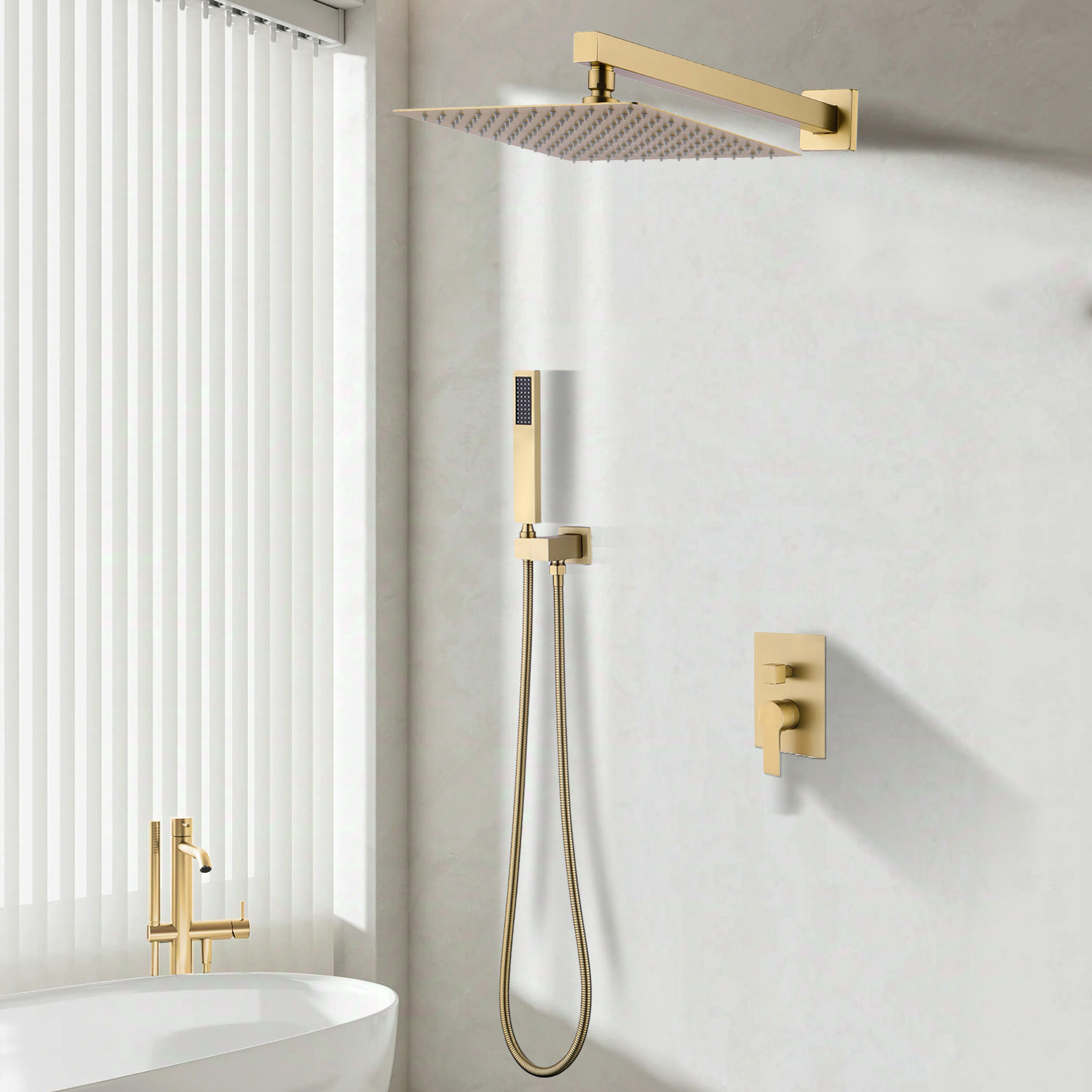 HANGZHOUSHANGYI 12 Inch Ceiling Mount Brushed Nickel Shower System ...