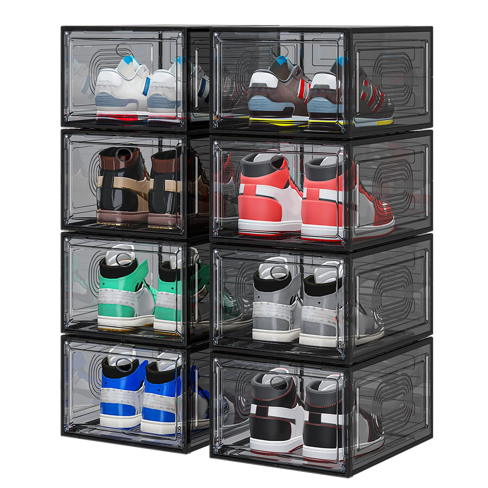 Brayden Studio® 8 Pack Thicken & Clear Shoe Boxes Organizer With ...