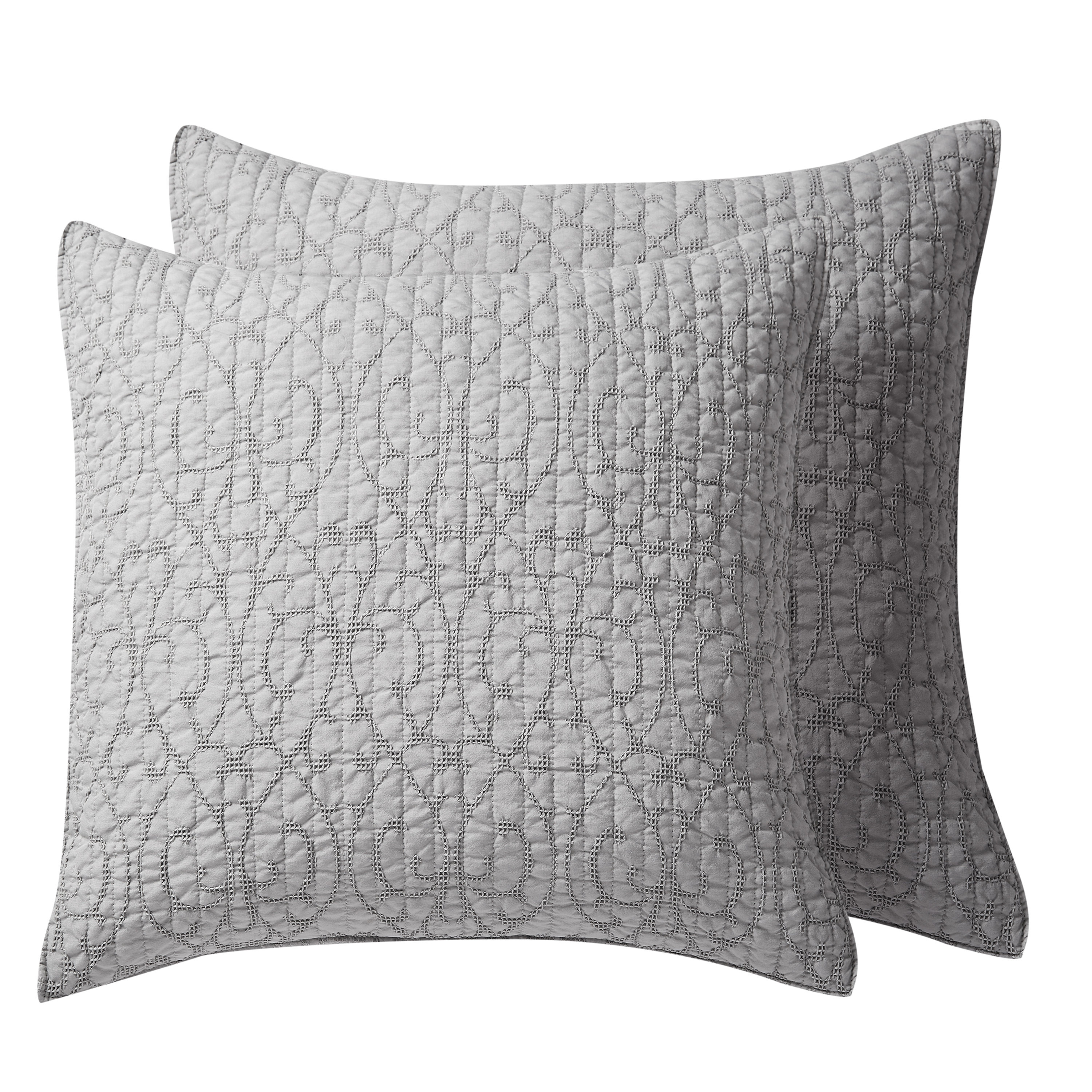 Levtex home Beckett Light Grey Euro Sham Set of 2 | Wayfair