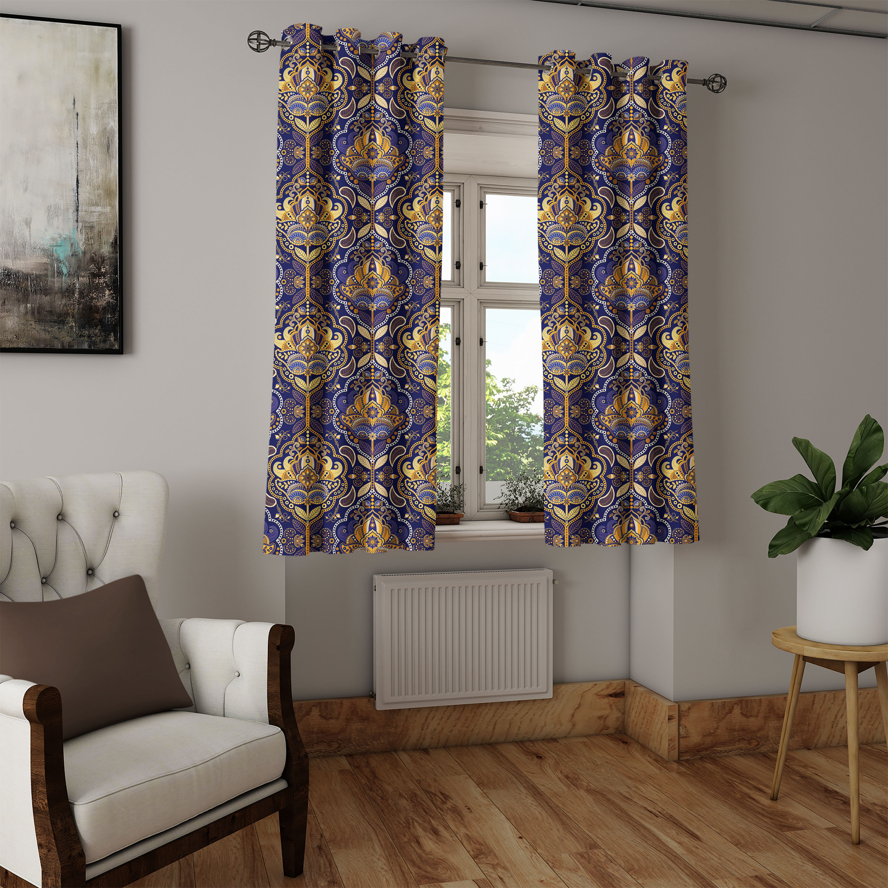 East Urban Home East Grommet Curtain Decorative 2-Panel Window Drapes ...
