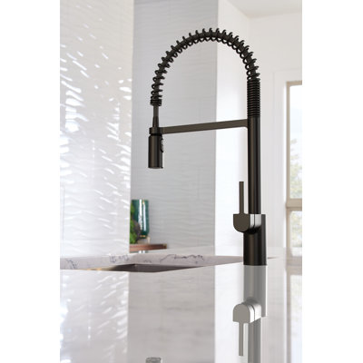 5923SRS Moen Align One Handle Spring Kitchen Faucet, Modern Single Hole ...