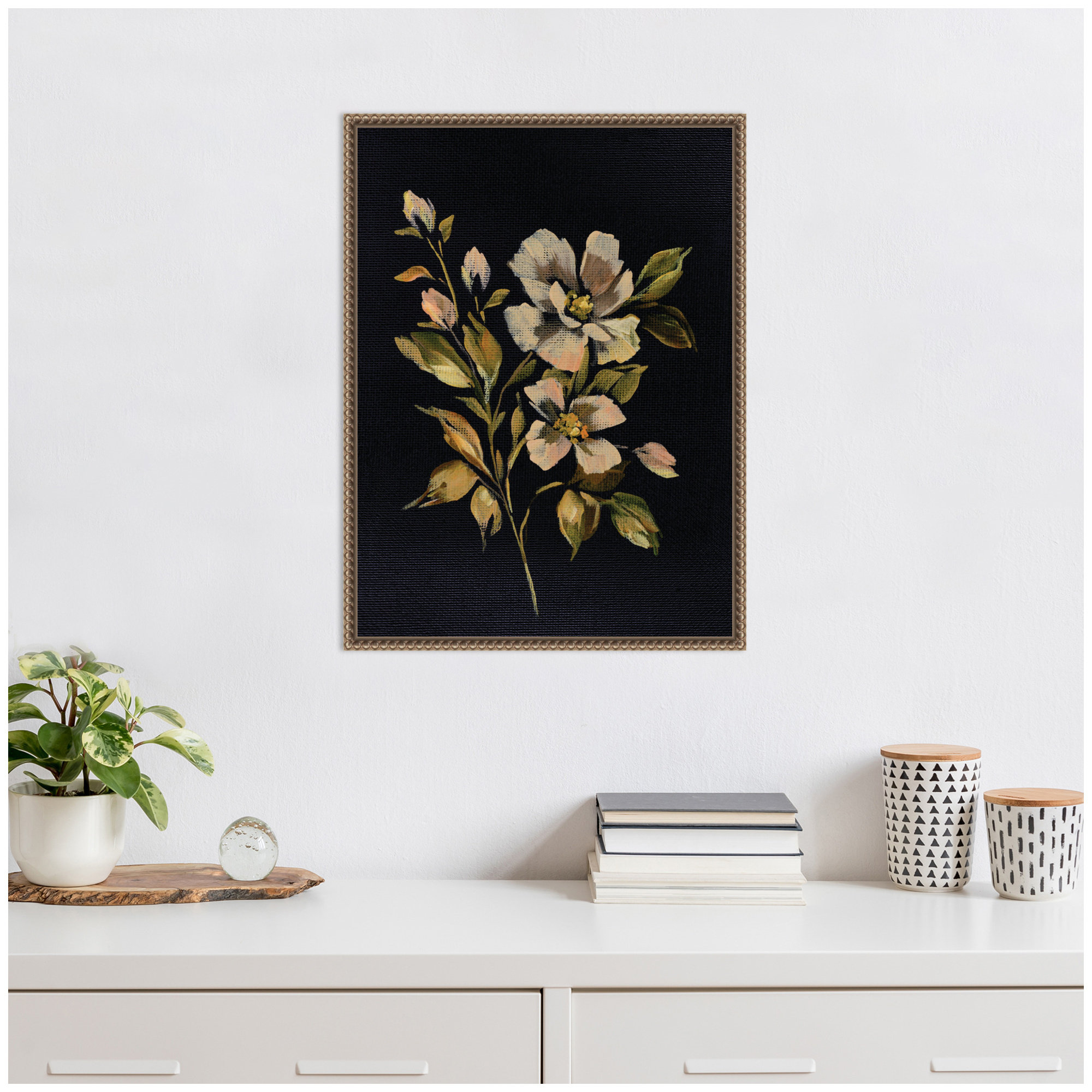Winston Porter Nagda Moody Floral 7 by Bartley Framed Canvas Wall Art ...