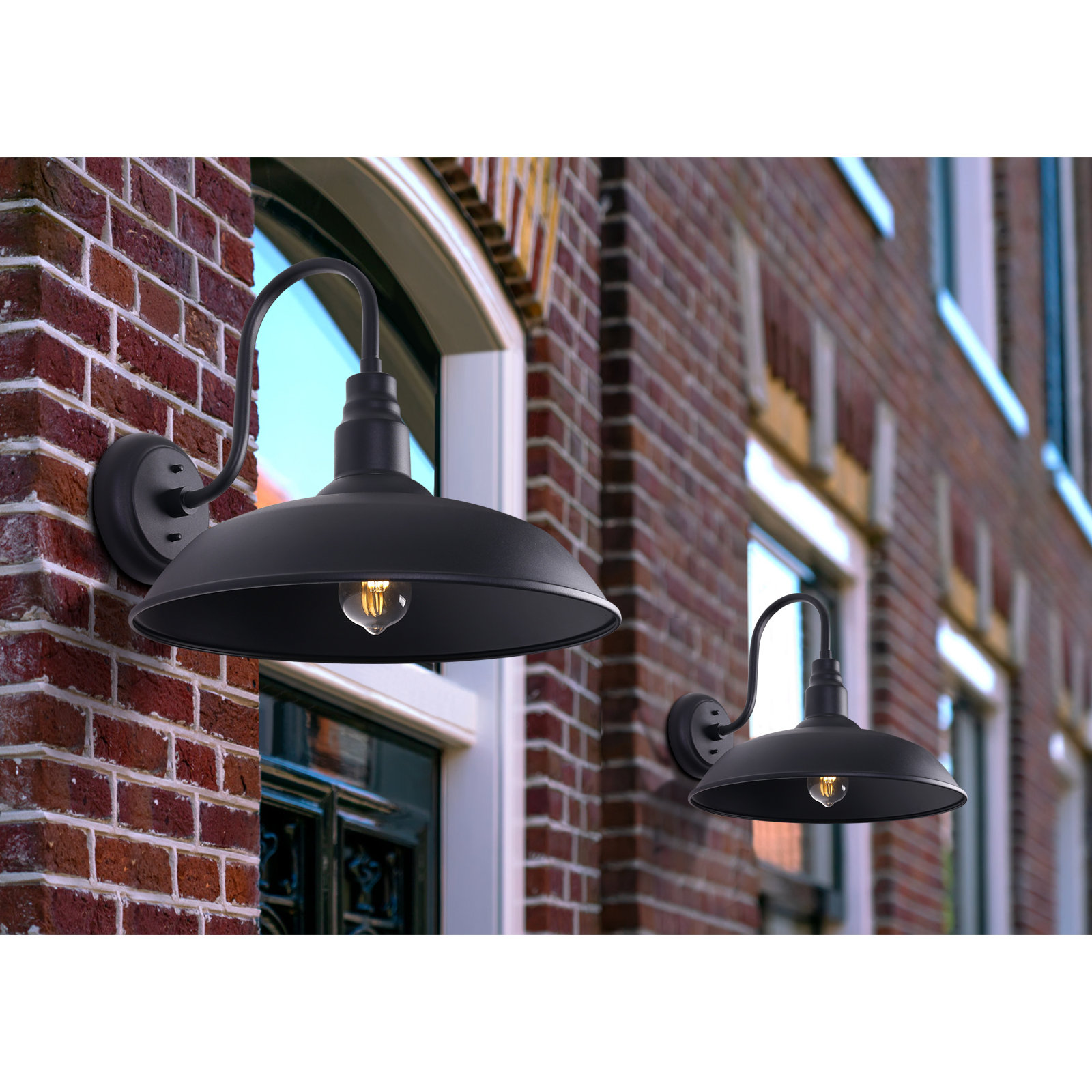 GOALPLUS Gooseneck Light Fixture for Barn, Large Black Outdoor ...