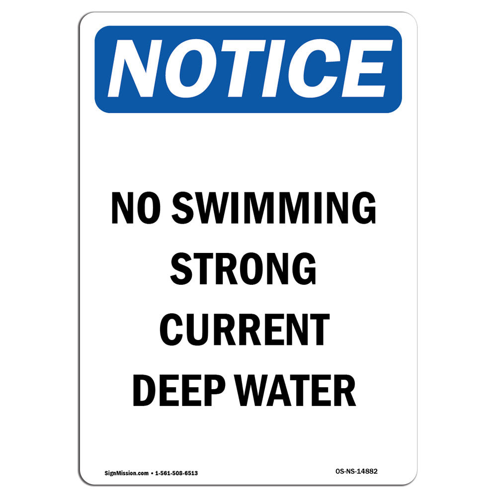 SignMission No Swimming Strong Current Deep Water Sign | Wayfair