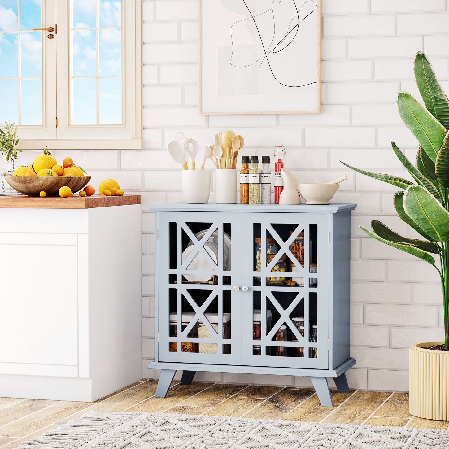 George Oliver Sideboard Buffet Cabinet, Kitchen Storage Cabinet, Accent ...