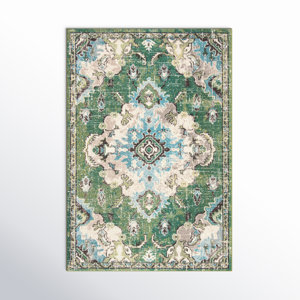 Mistana™ Shanna Oriental Green Area Rug & Reviews | Wayfair