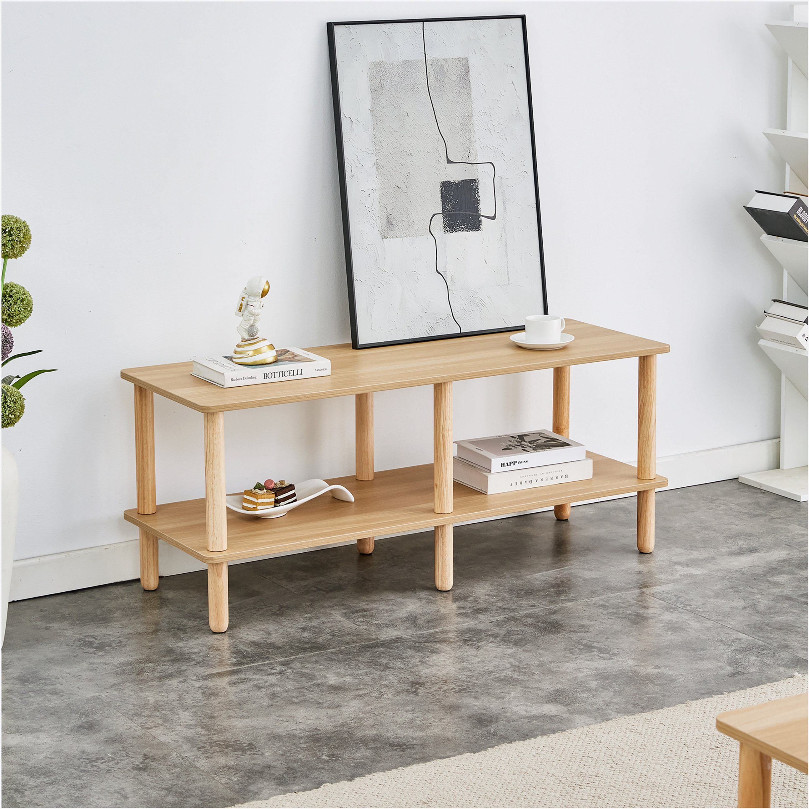 Ebern Designs Modern 2-Tier TV Stand for Living Room Furniture ...