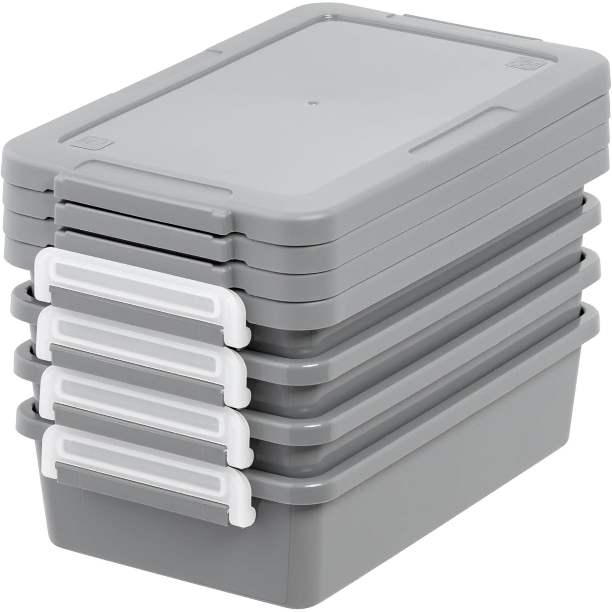 Rebrilliant USA 2.7 Qt. Small Plastic Storage Bins With Lids, 4 Pack ...