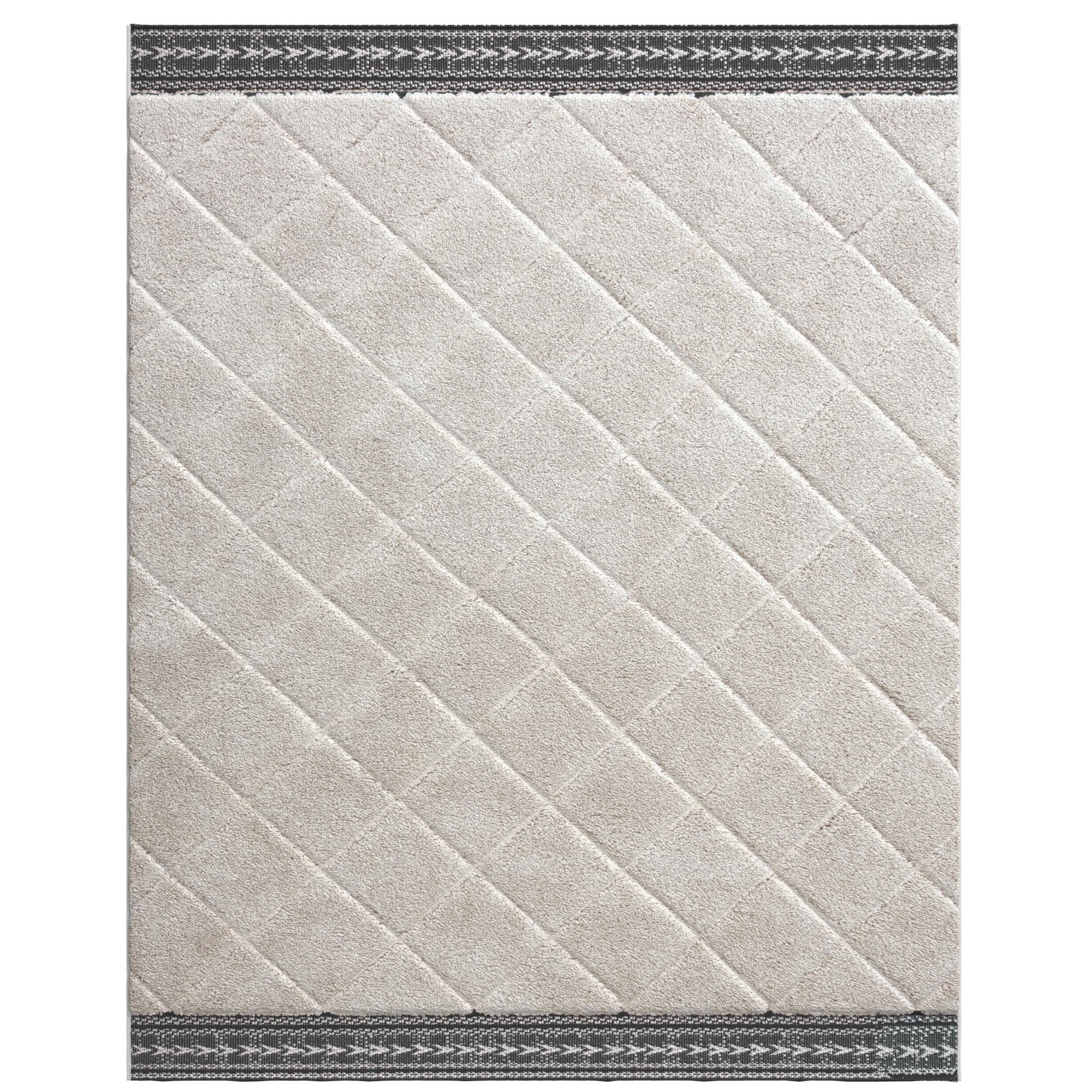 Hokku Designs Plush Trellis Design Polypropylene Rug Cozy Neutral Decor ...