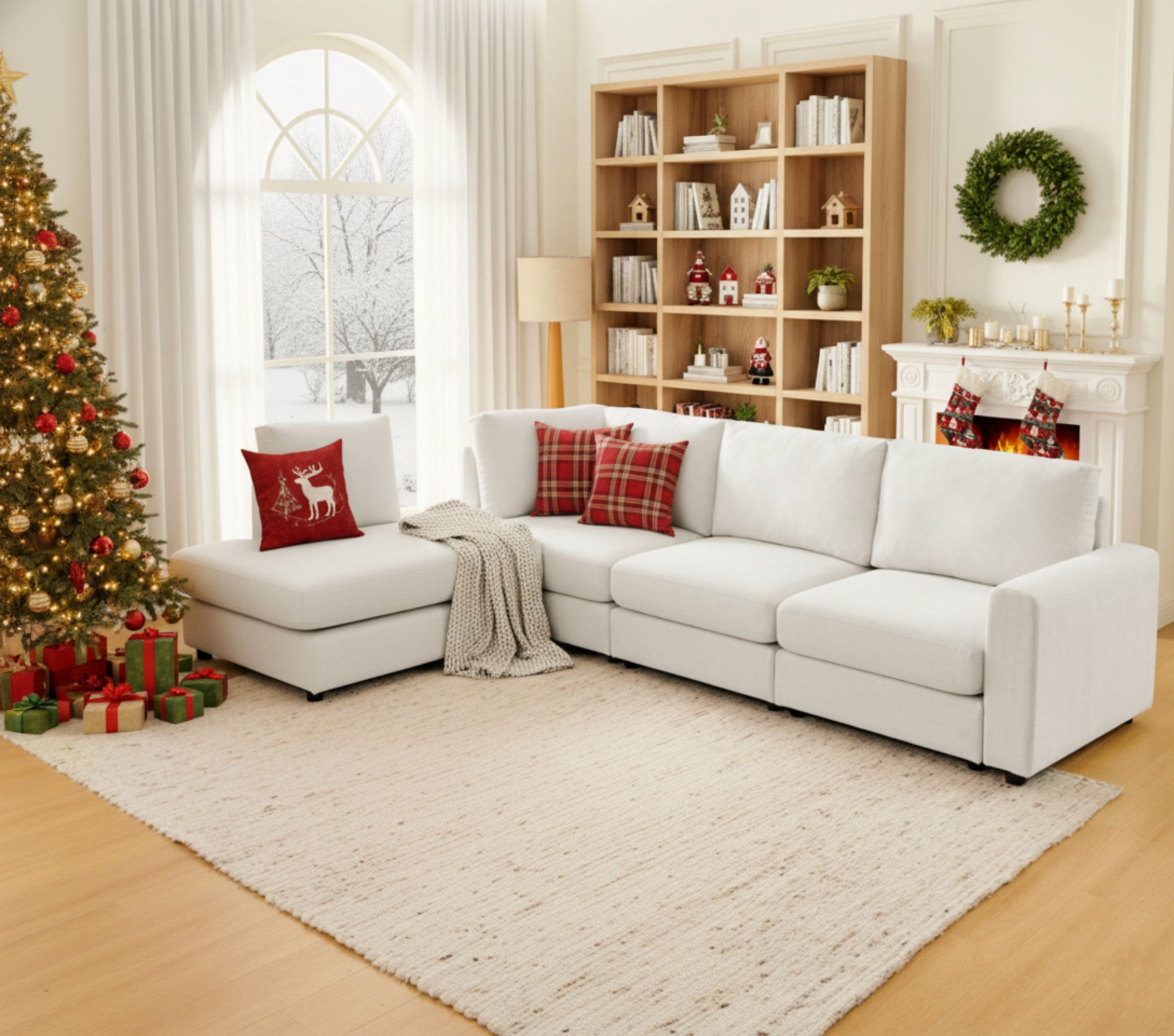 Latitude Run® Daneka 100" L-Shaped Sectional Couch with Reversible ...