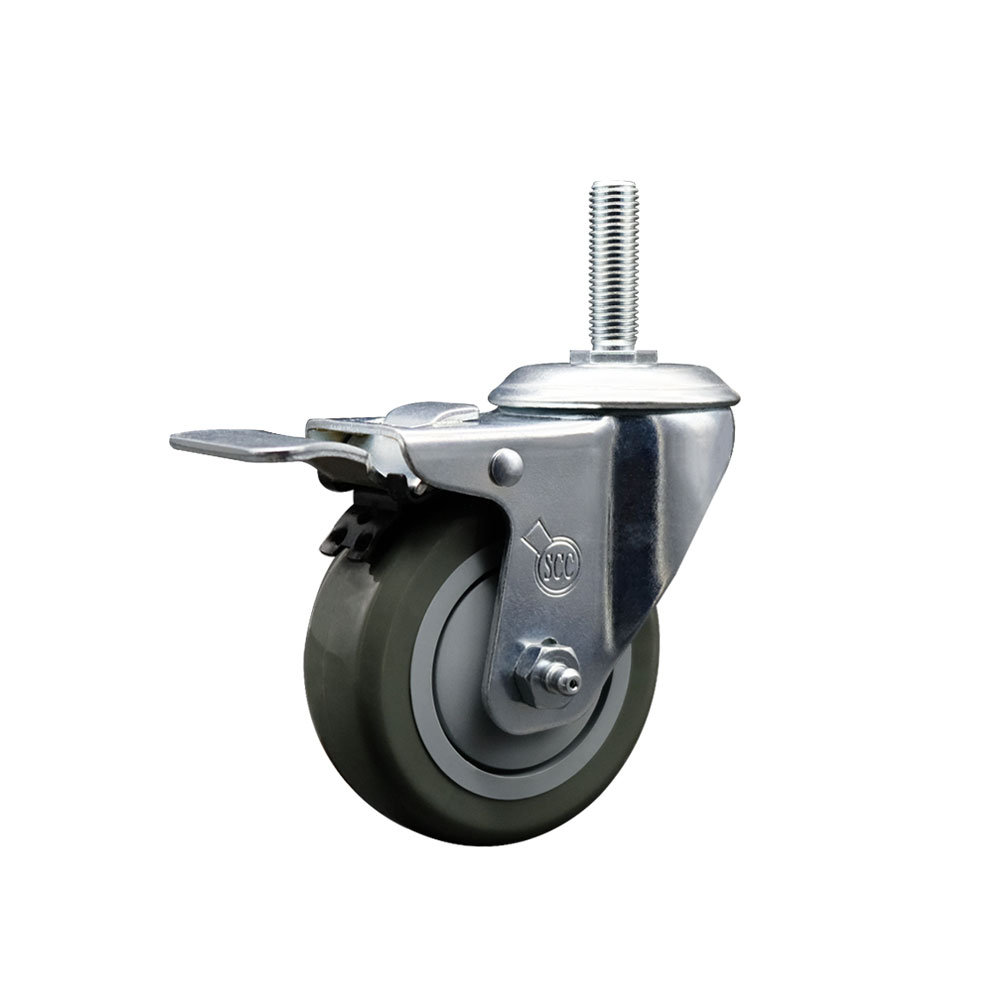 Service Caster 4 Inch Poly Wheel Swivel 5/8 Inch Threaded Stem Caster ...