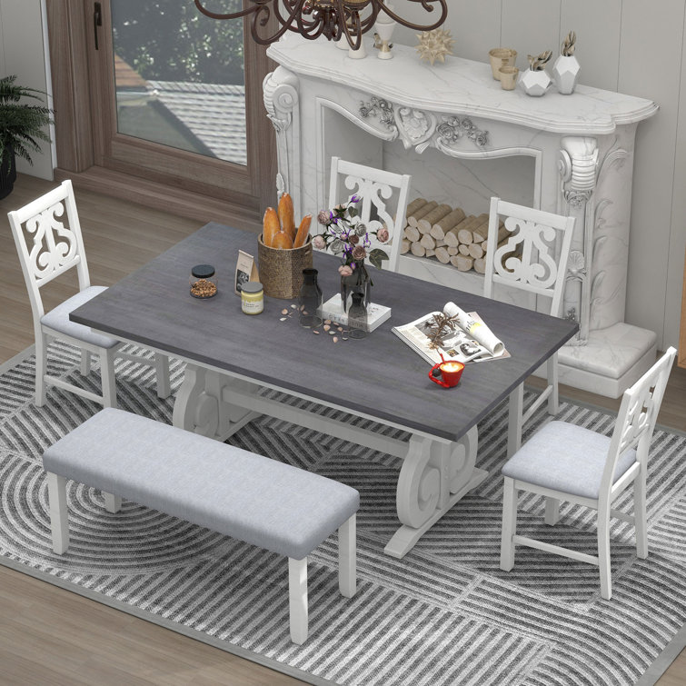 One Allium Way® Emrik 6 - Piece Trestle Dining Set | Wayfair