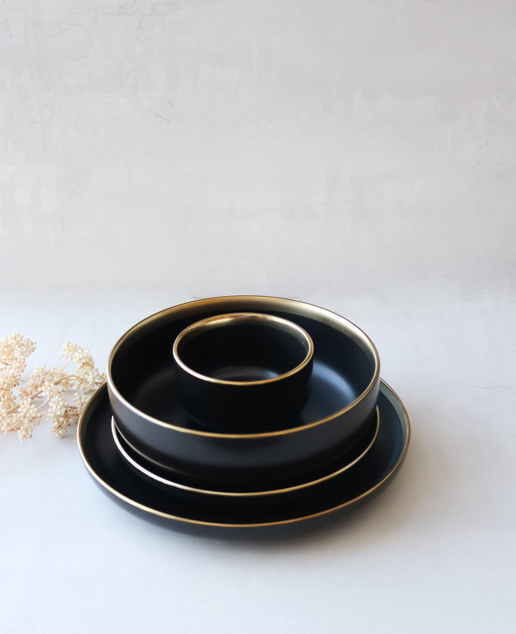 Marcel Ardani "The Luxury Collection" Black with Gold Trim - Four Piece ...