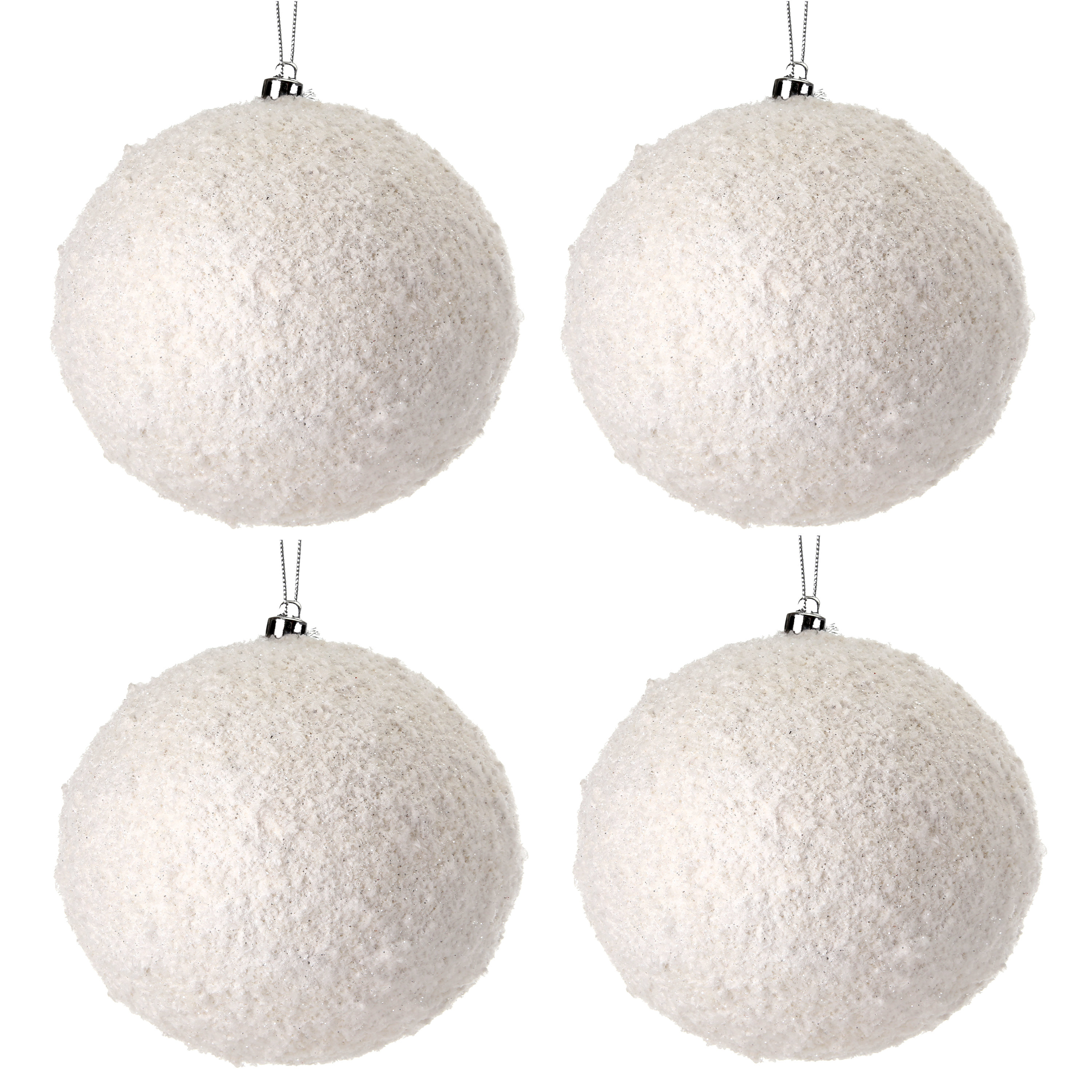 Regency International 6" Frosted Texture Snowball Ornament Set of 4 ...