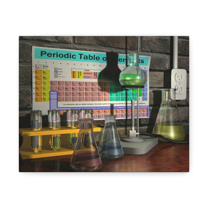 Latitude Run® Science Scene - Unframed Illustration on Canvas | Wayfair