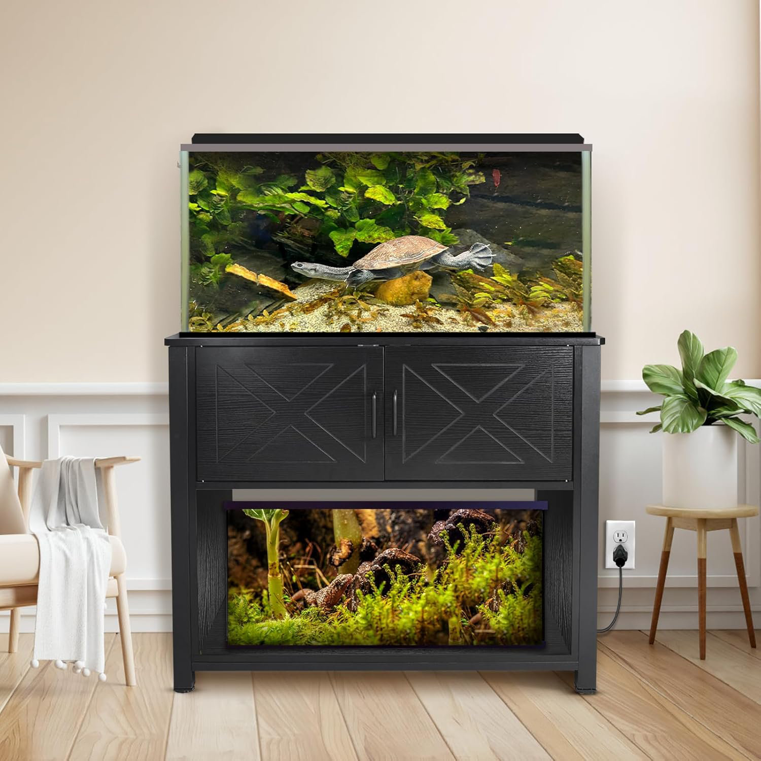 Tucker Murphy Pet™ 40 Gallon Tank Stand with Cabinet and Power Outlets ...