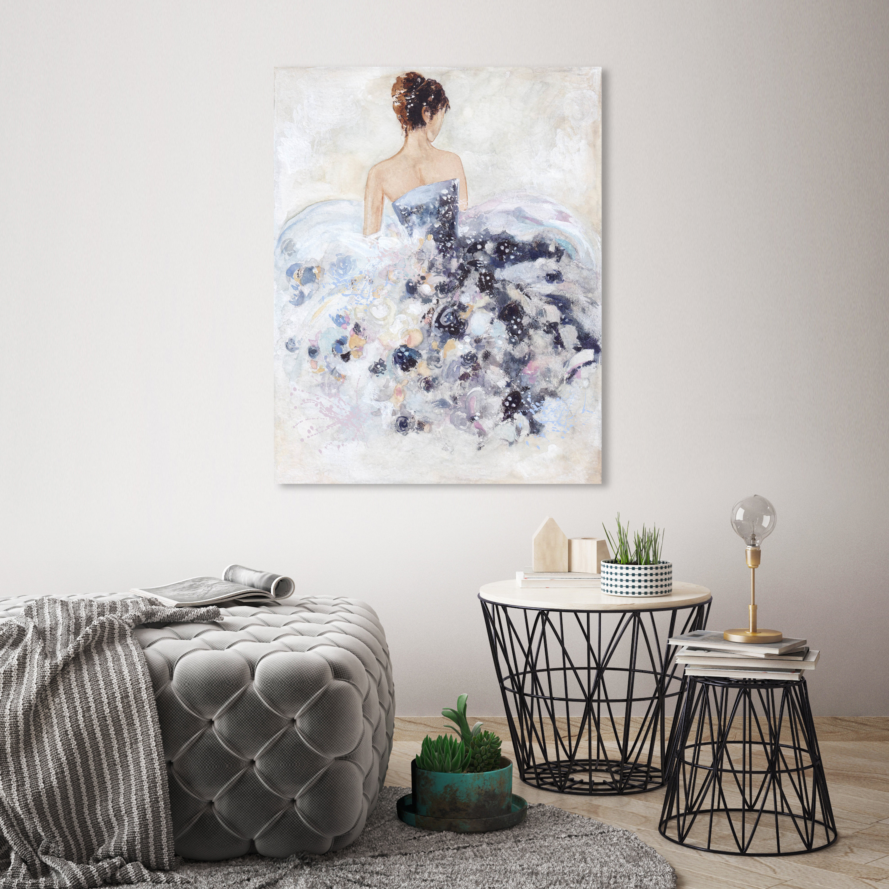 Oliver Gal Prints "Splashes For Tonight", Floral Dress Girl Modern ...