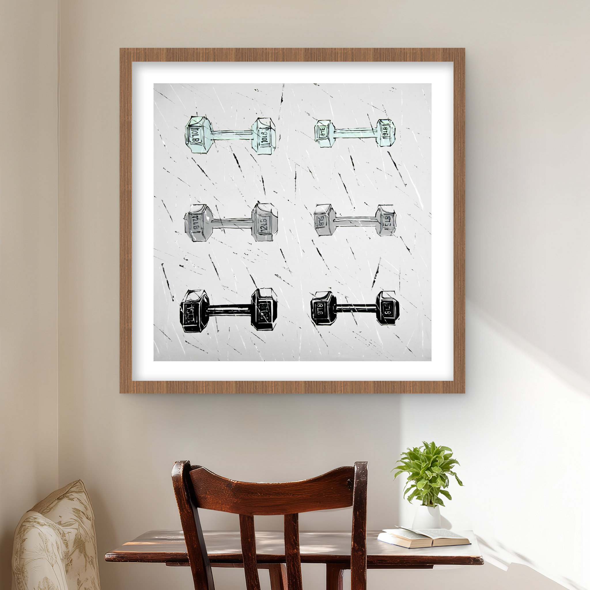 Lark Manor™ Dumbbells - Sports & Games Industrial Framed Print for ...