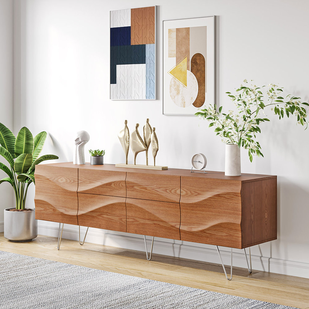 Corrigan Studio® Modern Wood Tv Stand, Mid-century Tv Bench With ...
