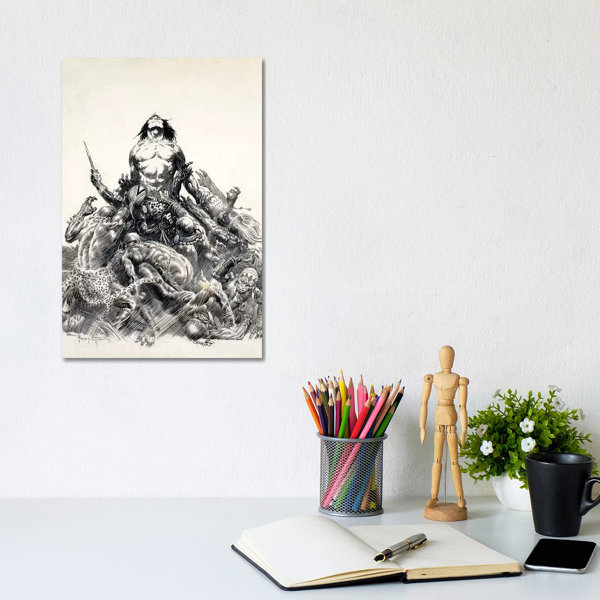 Happy Larry Ape Man by Frank Frazetta - Wrapped Canvas Graphic Art ...