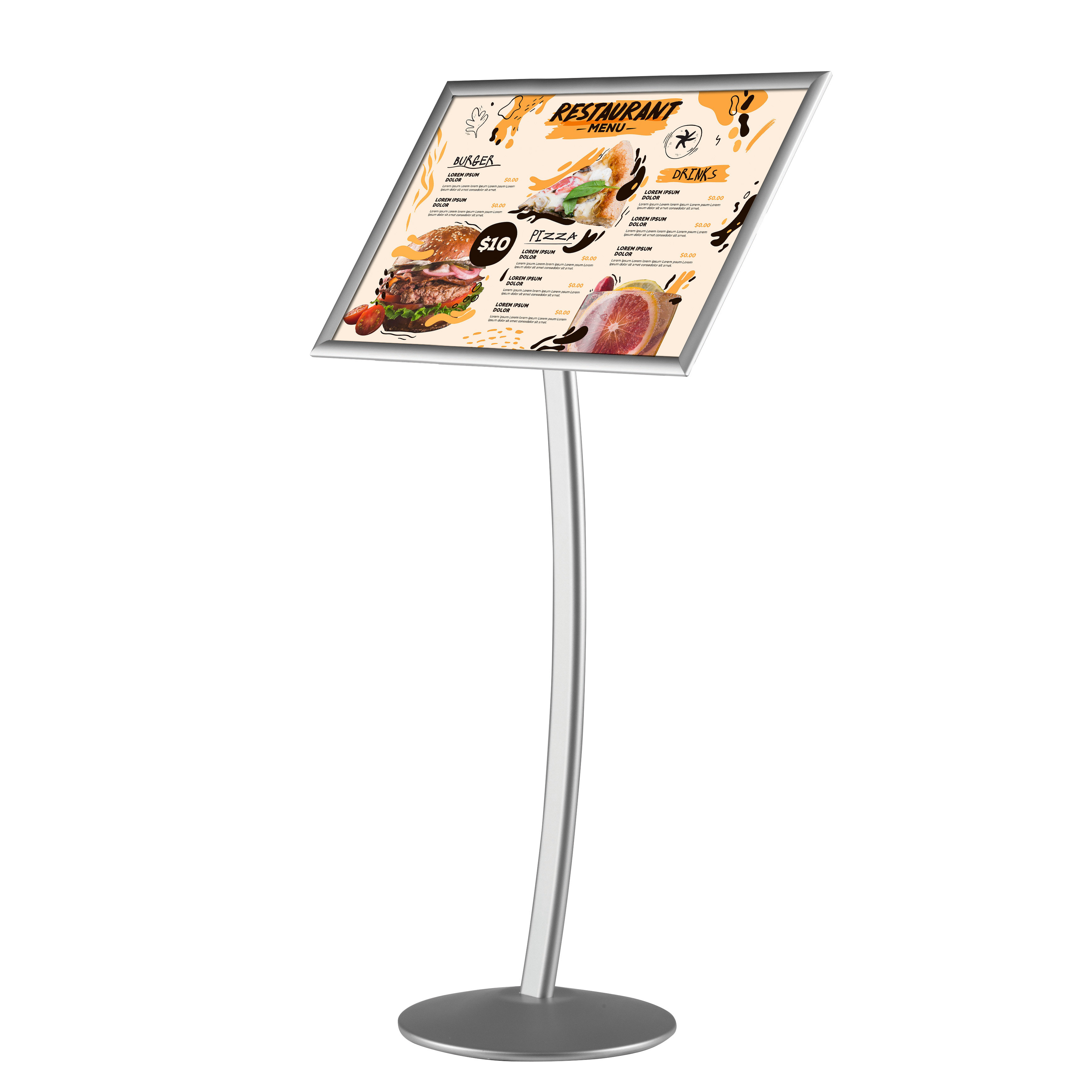MT Displays Pedestal Curved Sign Menu Holder Floor Standing 18X24 Inch ...