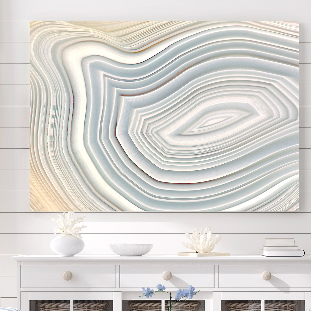 Wrought Studio™ Natural Neutral Tone Agate Stone In Abstract Style ...