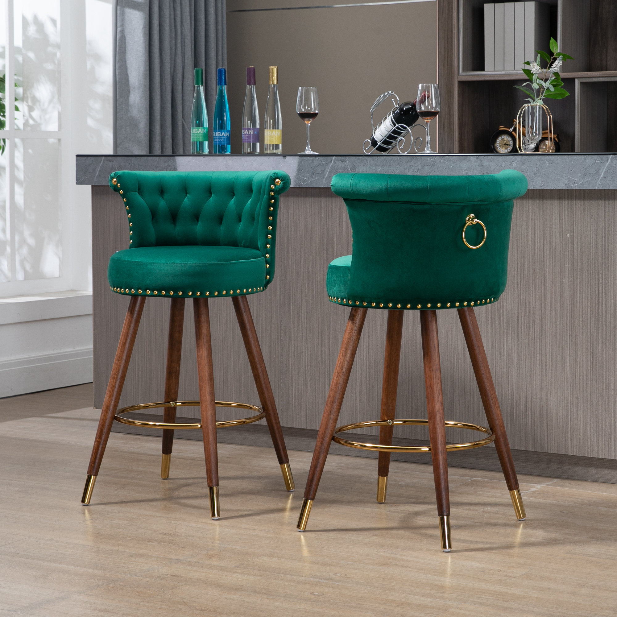 WDDH Swivel 27.74'' Bar Stool | Wayfair