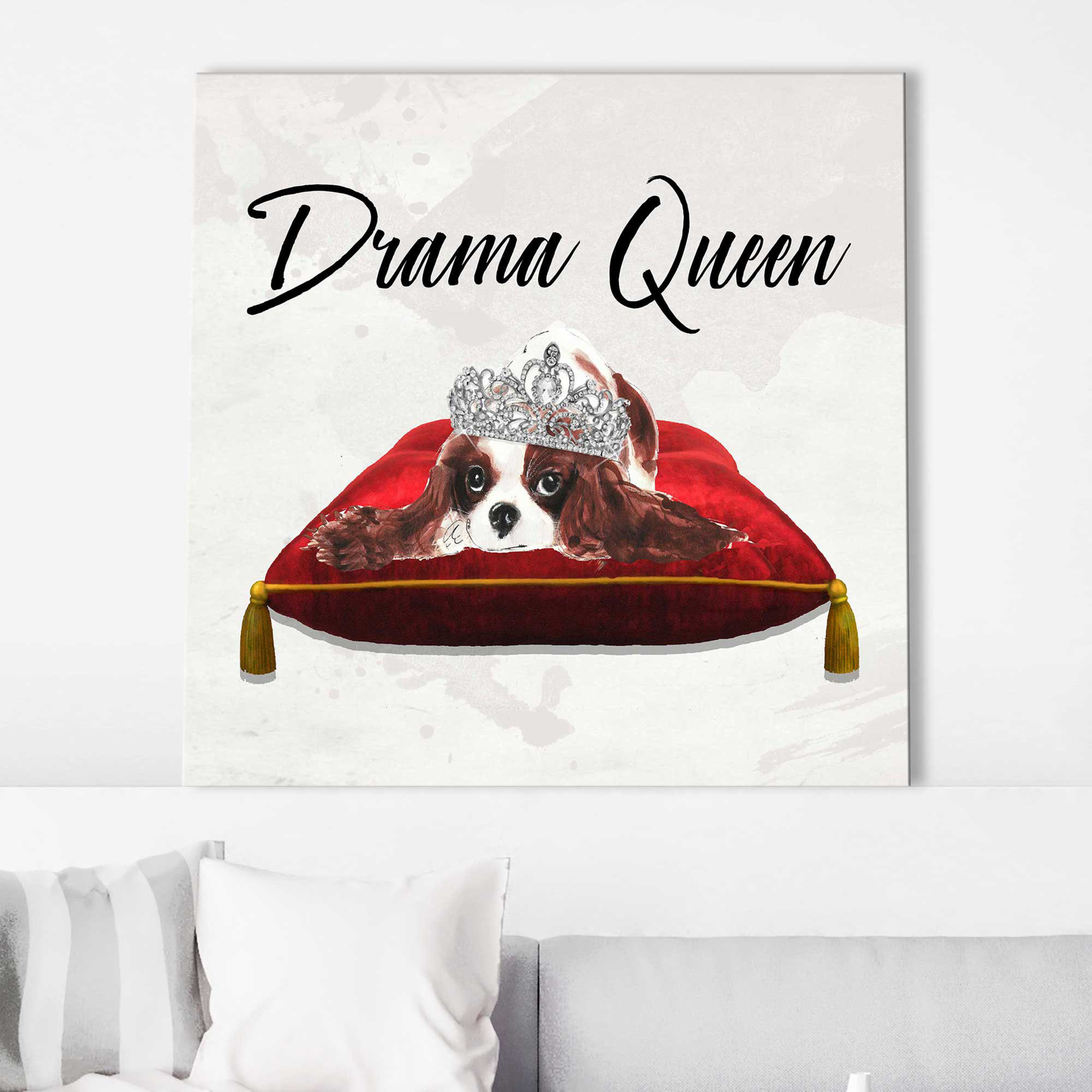 House of Hampton Drama Queen Charles Cavalier (Square) by - Graphic Art ...