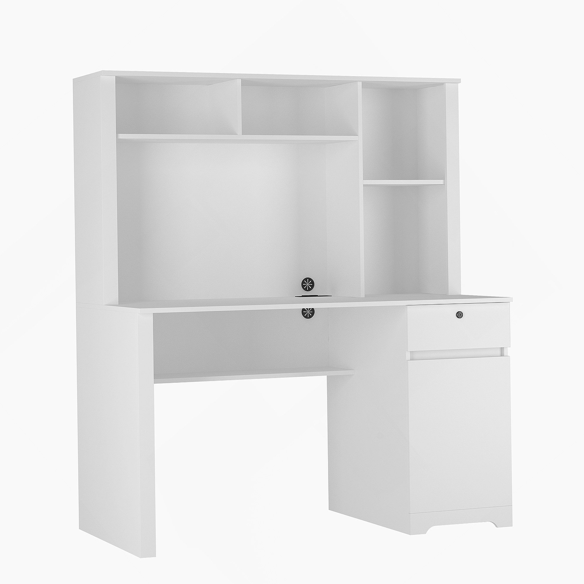 Ebern Designs Computer Desk With Hutch & Bookshelf,Wood Executive Desk ...