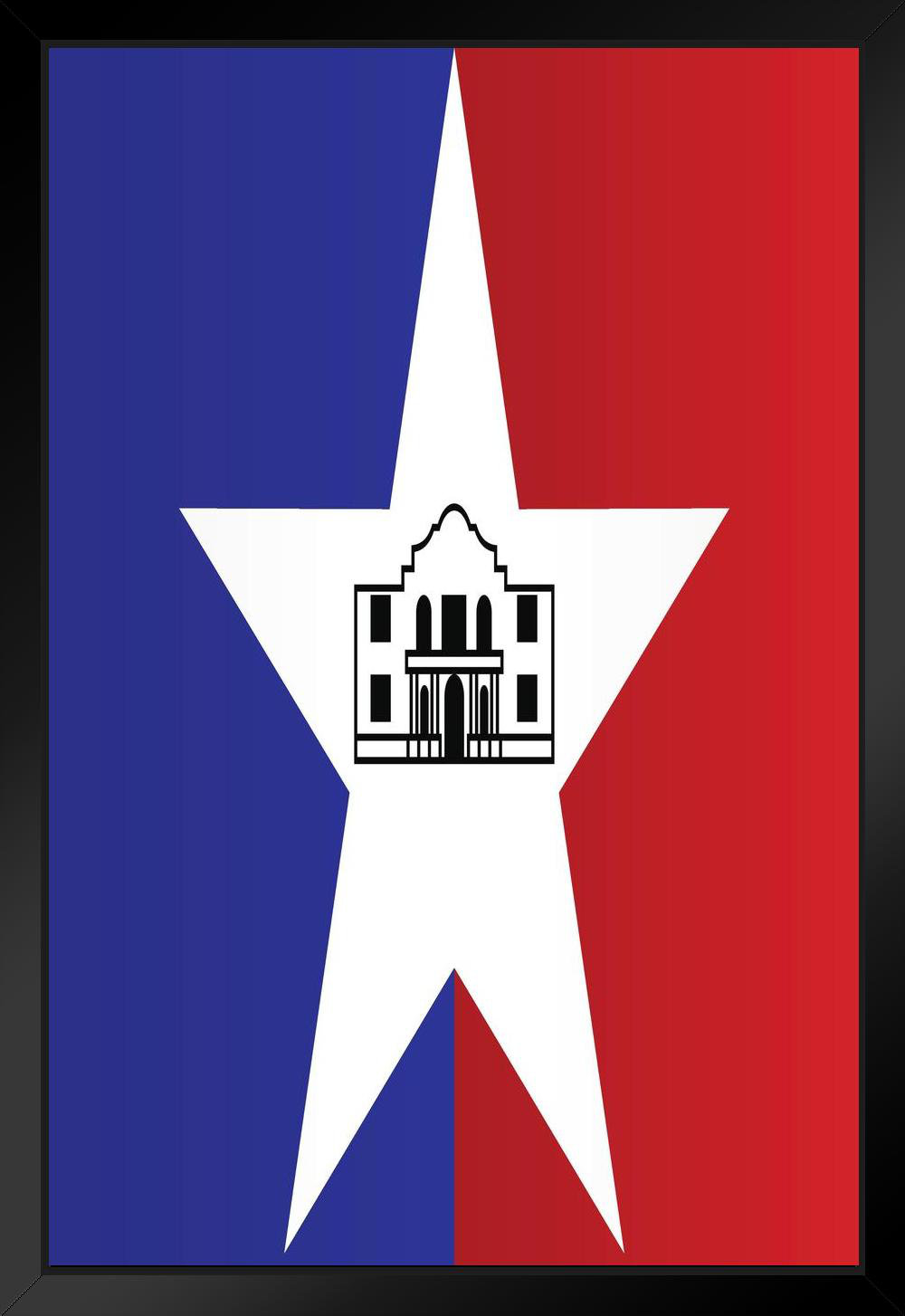 Trinx San Antonio Texas City Flag Black Wood Framed Poster 14X20 ...
