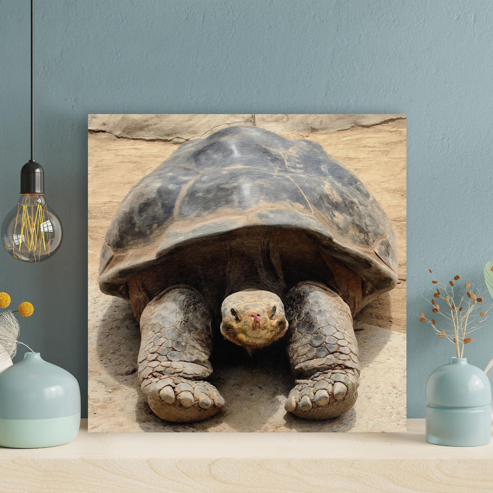 Bayou Breeze Tortoise With Tough Shell On The Sand - 1 Piece Square ...