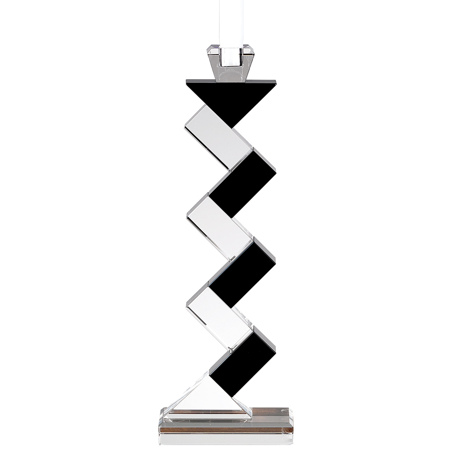 Brayden Studio® Black Crystal Geometric Tabletop Pillar Candle Holders ...