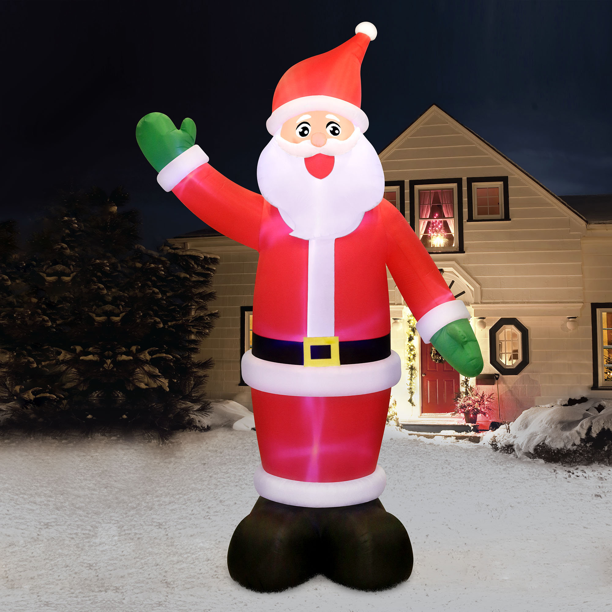 The Holiday Aisle® Christmas Giant Santa Inflatable | Wayfair