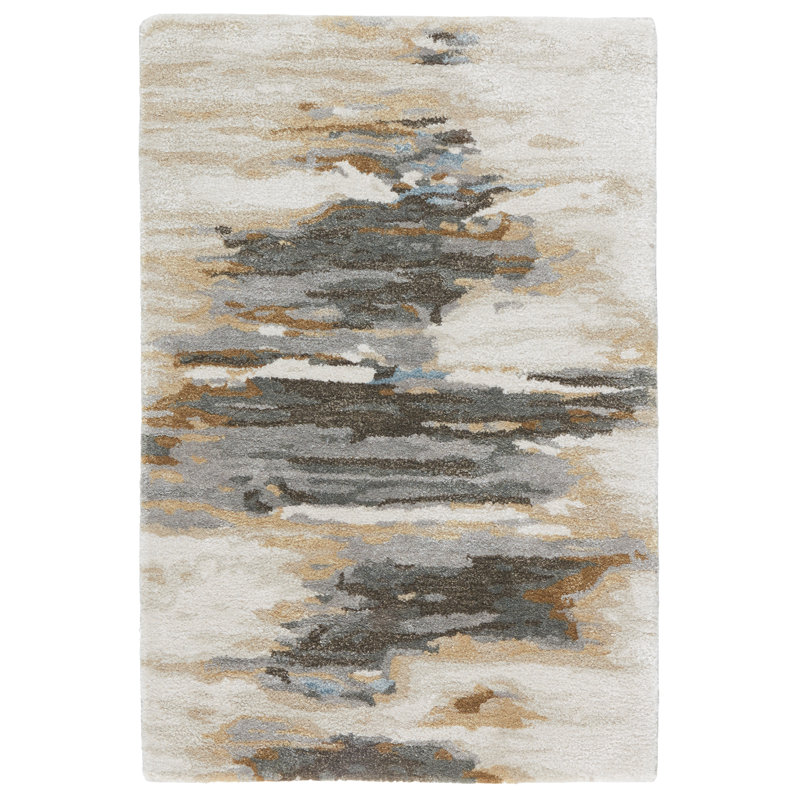 Ivy Bronx Fairlop Handmade Gray/Tan Rug | Wayfair