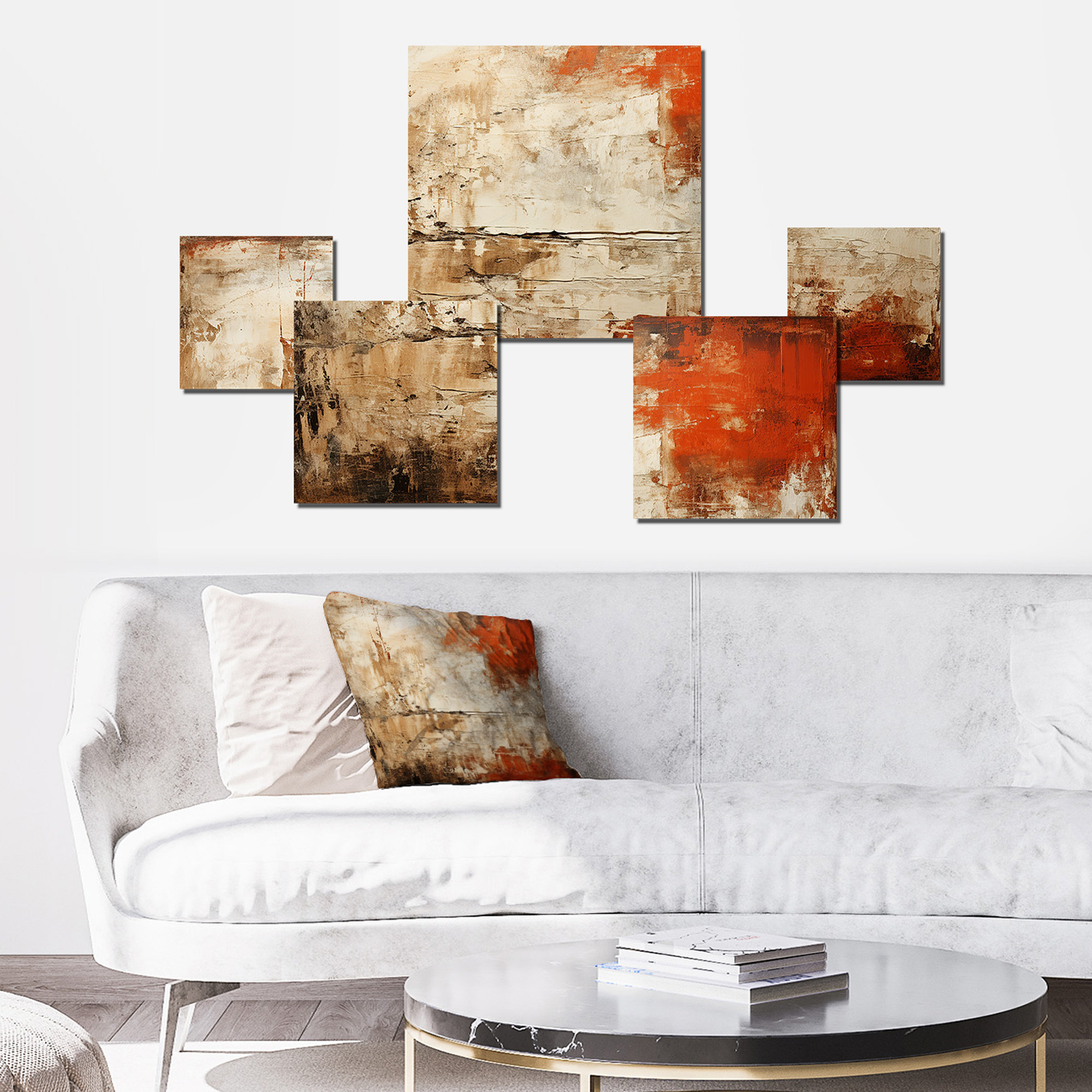 Ivy Bronx Orange Chaos Collage I - Abstract Collages Square Wall Art ...